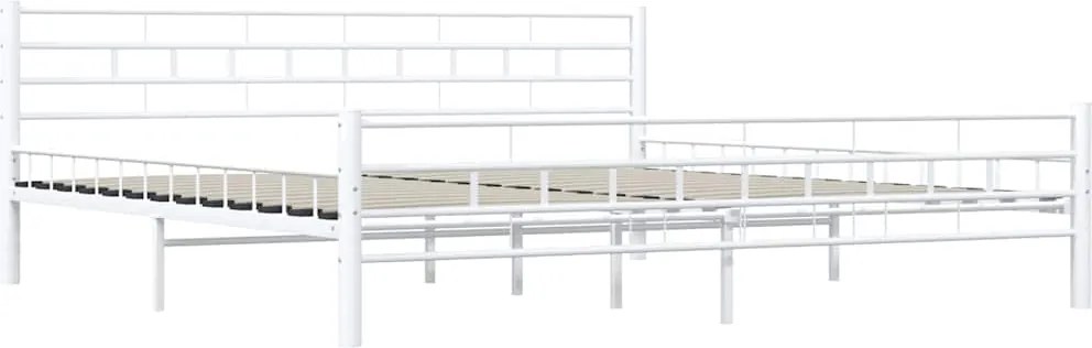 Rám postele bílý kovový 200 x 200 cm 285301