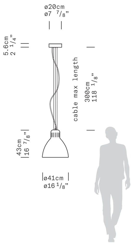Leucos 0011286 JJ Big, modré závěsné svítidlo, 1x45W LED 2700/3000K stmívatelné, průměr 41cm