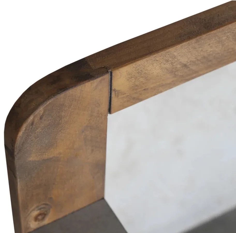 furniture-nabytek.cz - Masivní koupelnové zrcadlo Dingora z recyklované borovice, lakované, přírodní/šedá – 67×55 cm