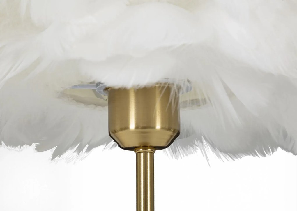 Stolní lampa Ball Feather 50 cm bílo-zlatá