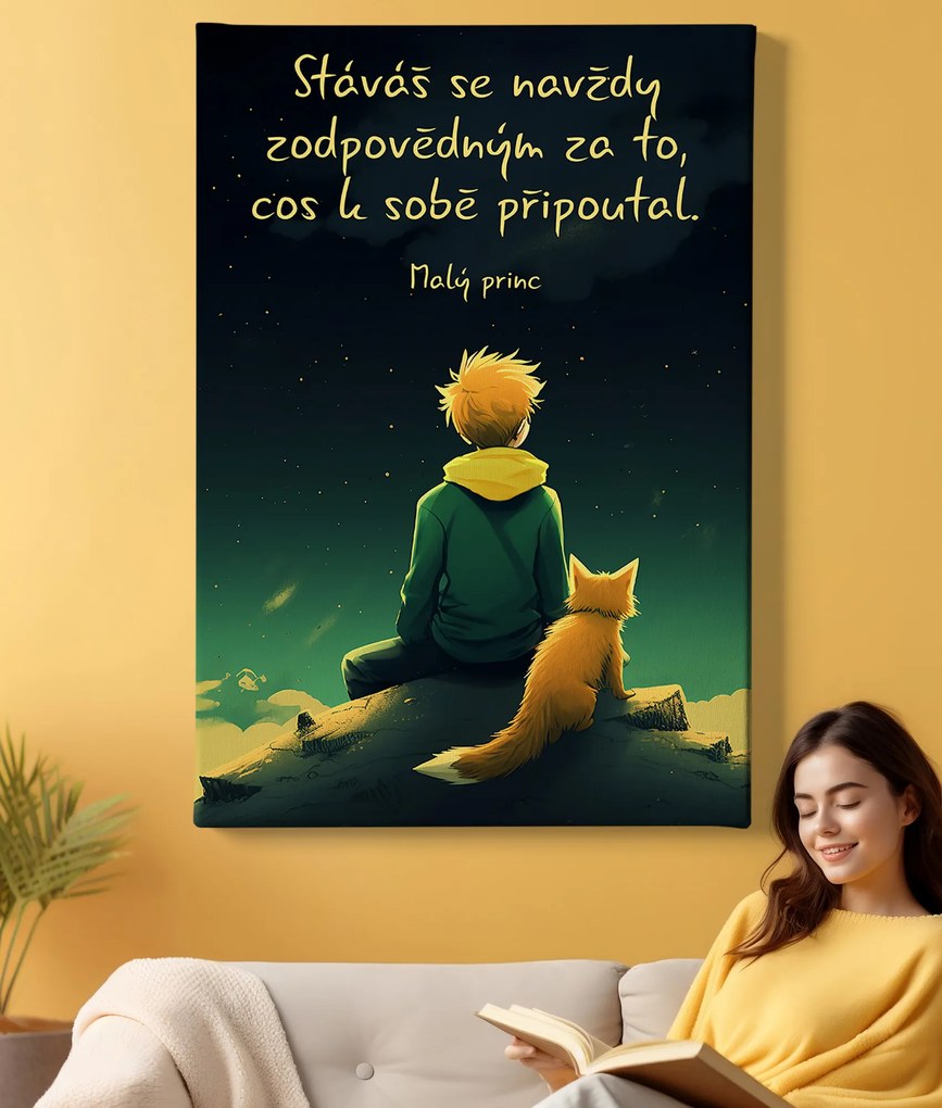 Obraz na plátně - Stáváš se navždy zodpovědným za to, cos k sobě připoutal. Malý princ FeelHappy.cz Velikost obrazu: 100 x 150 cm