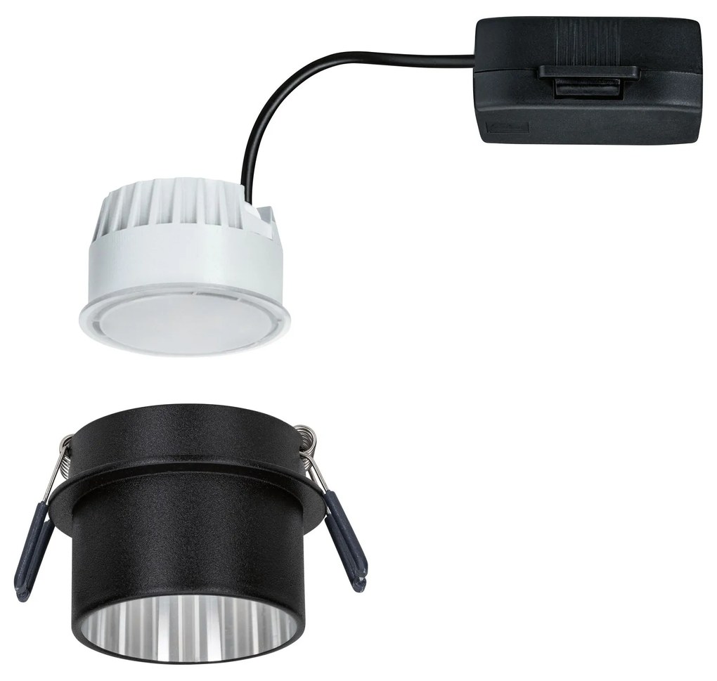 Paulmann 93382 LED Gil, bodovka v černo-ocelové úpravě, 1x6,5W LED 2700K tříkrokové stmívání, prům. 6,8cm, IP44