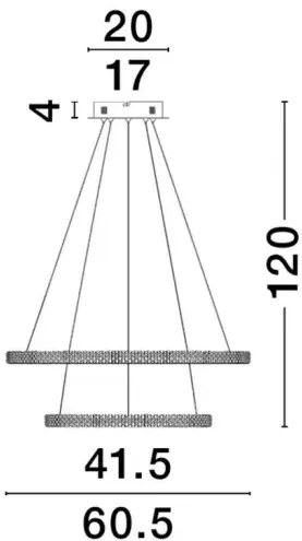 LED lustr Ginevra 60.5 černé