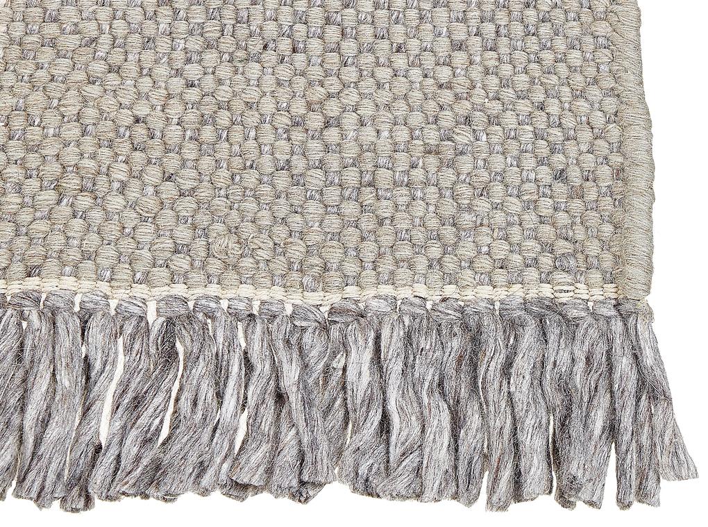 Vlněný koberec 160 x 230 cm šedý TEKELER Beliani