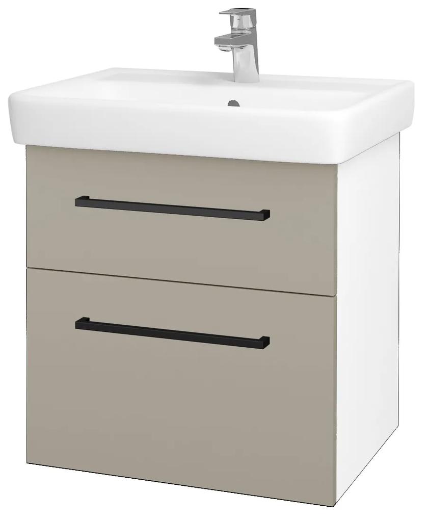 Dřevojas Koupelnová skříň Q MAX SZZ2 60 Varianta: N01 Bílá lesk / Úchytka T06 / M01 Bílá mat