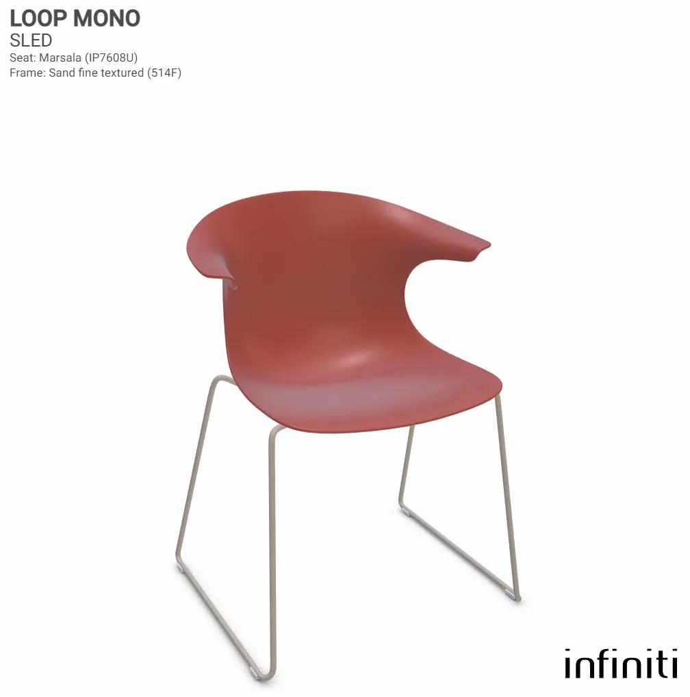 Židle Loop Mono Sled Barva kovové konstrukce: Sand 514F, Barva sedáku a opěradla z recyklovaného plastu: Marsala IP7608U