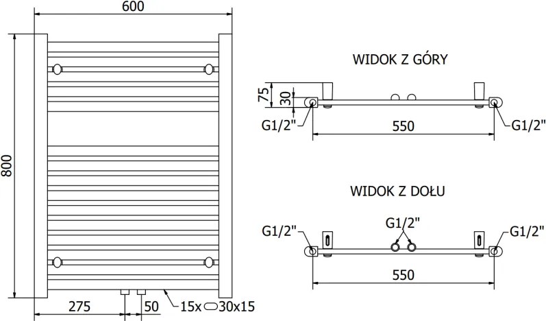Mexen Hades, topné těleso 800x600 mm, 447 W, antracitová, W104-0800-600-00-66