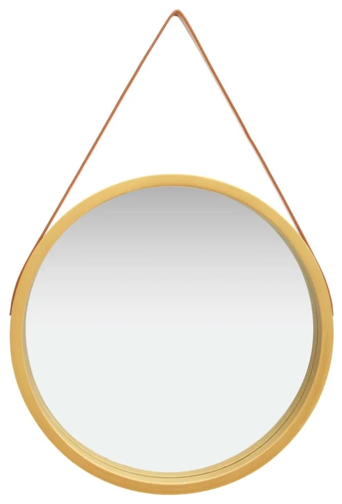 320369 vidaXL Nástěnné zrcadlo s popruhem 60 cm zlaté
