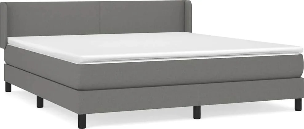 Box spring postel s matrací tmavě šedá 160x200 cm textil 3129562