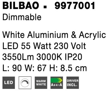 Stropní svítidlo LED se stmíváním Bilbao 90 bílé