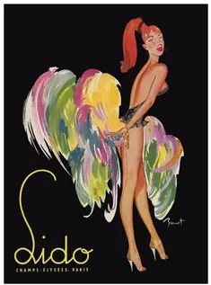Plakát Lido, Paris, 1940s, 30x40cm