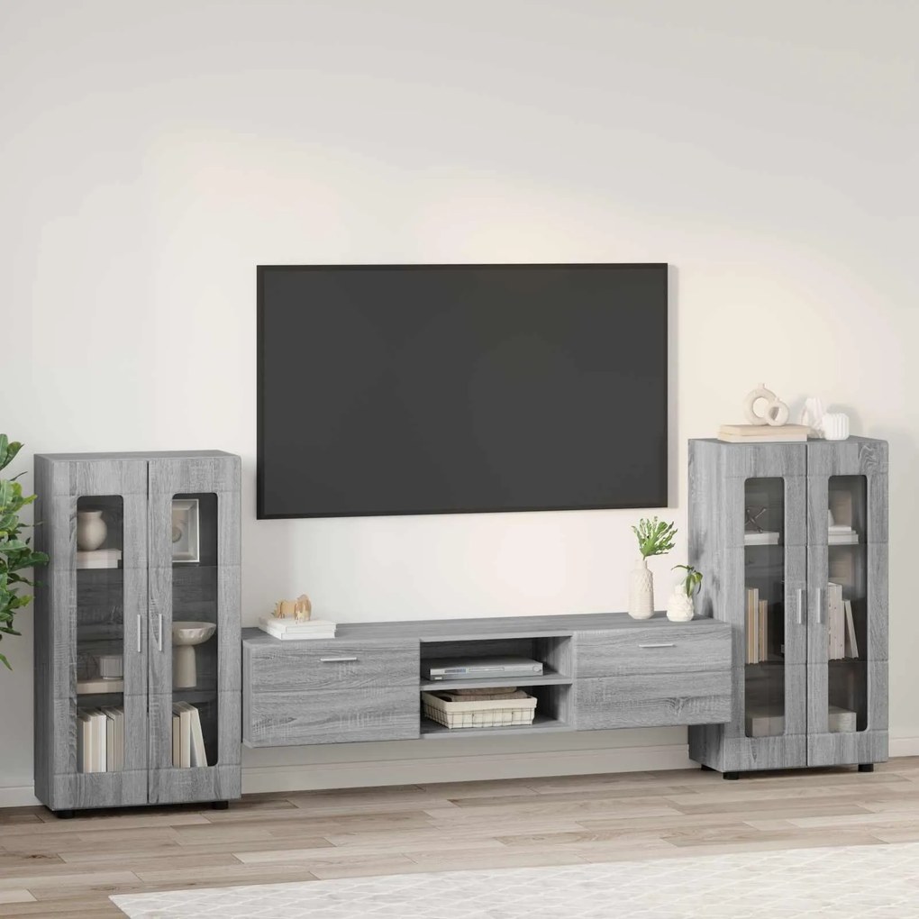 Sestava TV skříněk FLORIN 3 ks Šedá Sonoma Kompozitní dřevo 3397940
