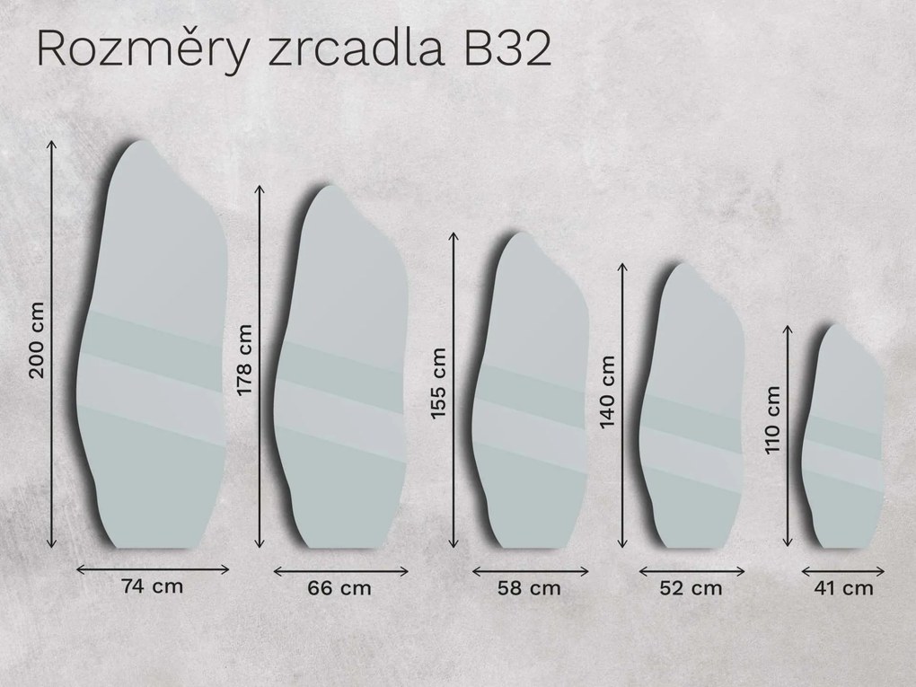 Antické zrcadlo Base B32 52×140