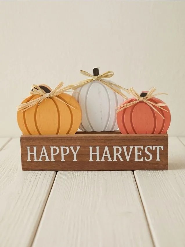 Sinsay - Stojící dekorace s motivem dýně a nápisem „Happy Harvest“ - vícebarevná