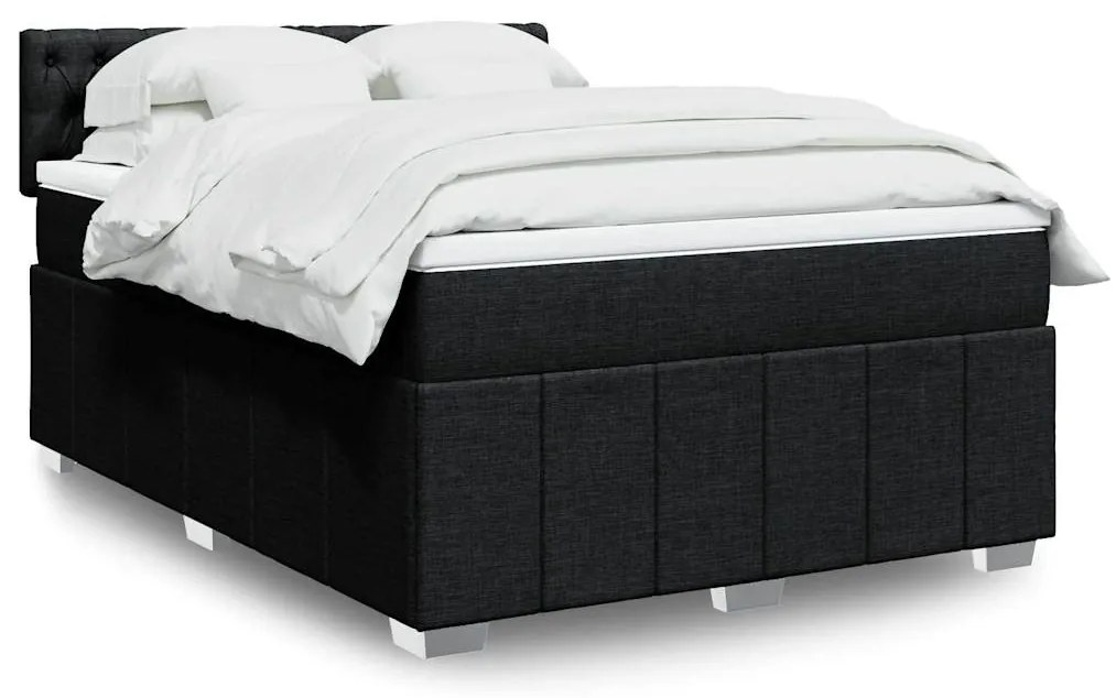 Box spring postel s matrací černá 140x200 cm textil 3287100