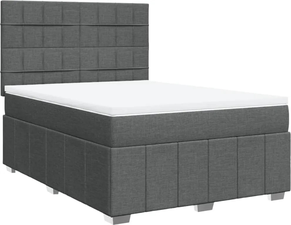 Box spring postel s matrací tmavě šedý 140 x 190 cm textil 3291664