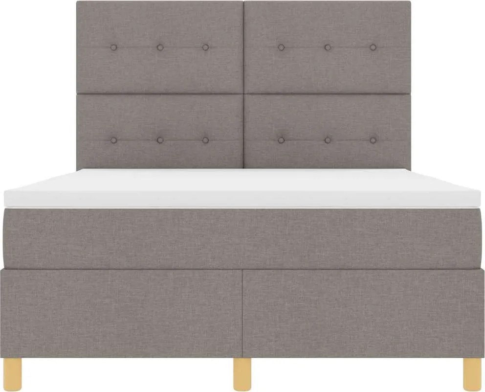 Postel s boxspringem s čelo Taupe 140 x 200 cm textil 3339627