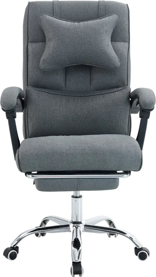 Kancelářské křeslo s výsuvnou podnoží, šedá/chrom, WALDOR NEW