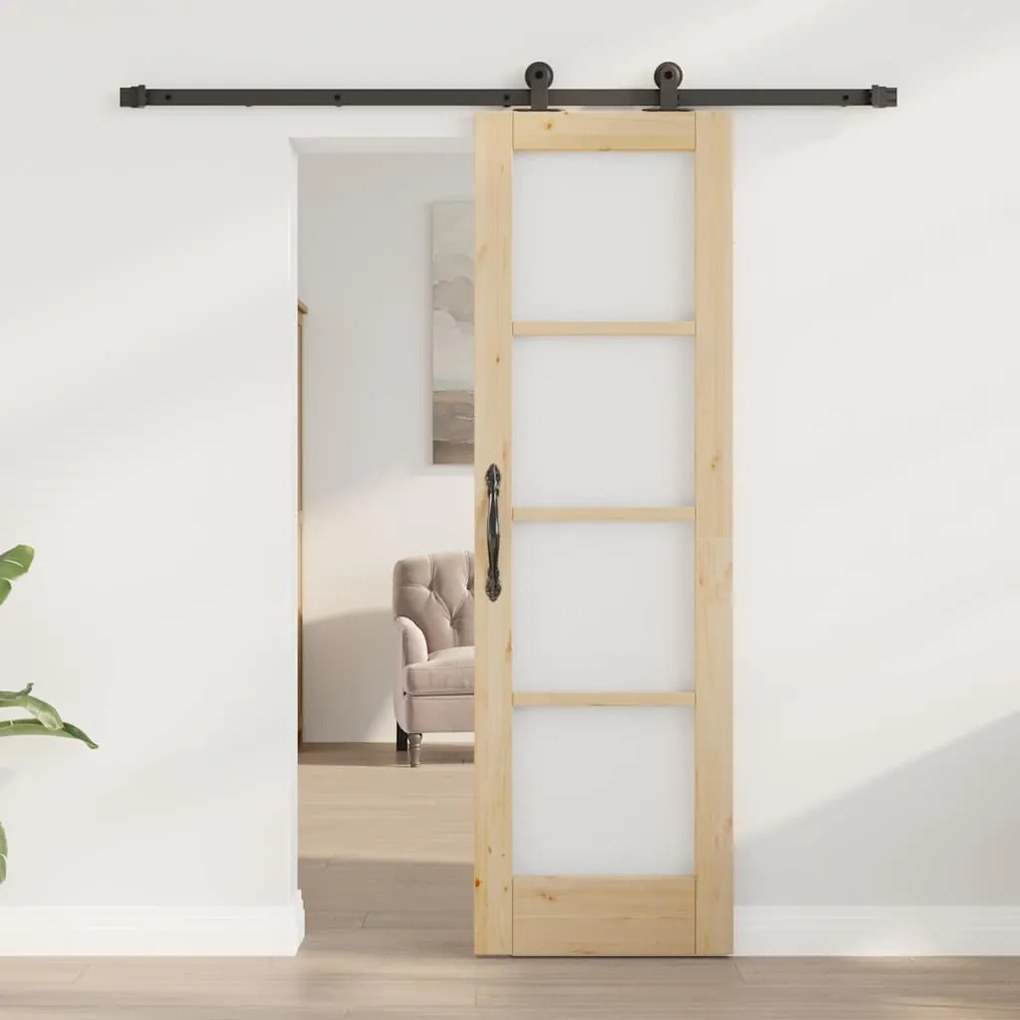 Posuvné dveře ORKDAL 61 x 198,5 cm Masivní borové dřevo a sklo 3331985