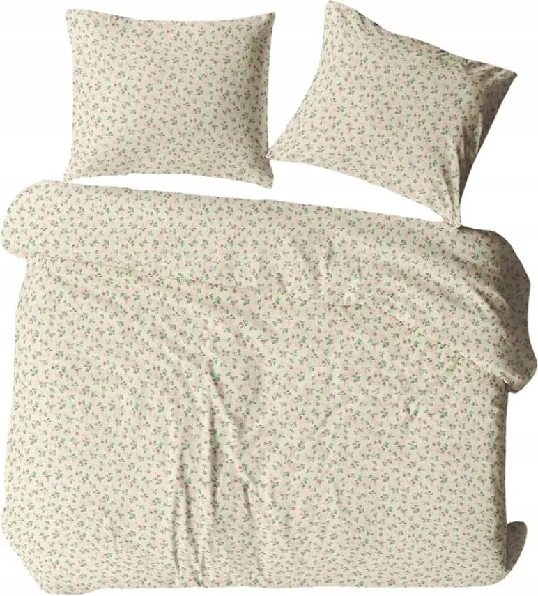 Povlečení z kůry 140x200 krémová zelená světlá hrachová Bielawa Karo