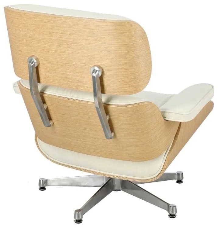 Culty Designové křeslo Lounge chair, bílá, dub