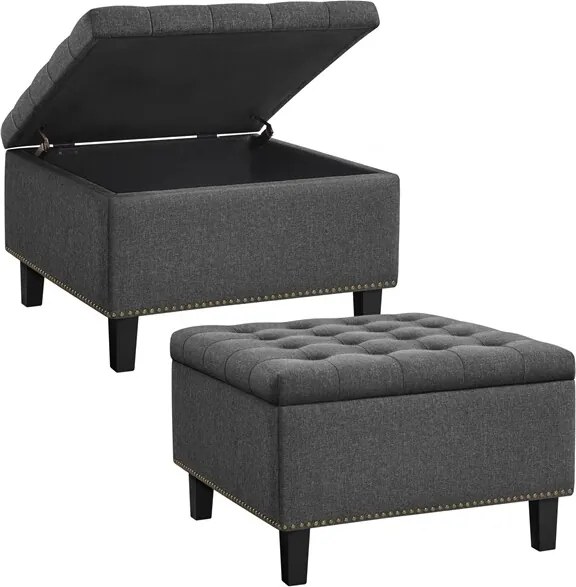 Taburet Yaheetech – šedá, polyester, pěna (266256101678)