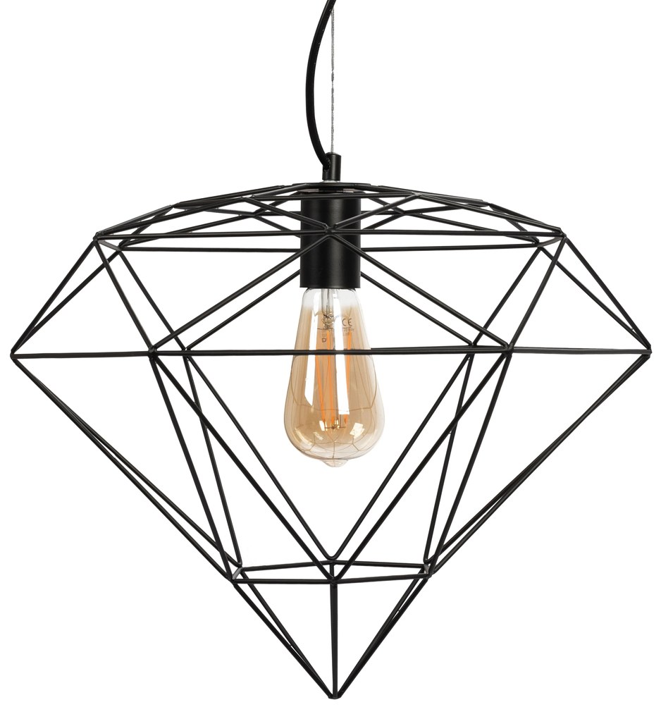 Toolight - Závěsná lampa 1xE27 DIAMENT 392197, černá, OSW-08570