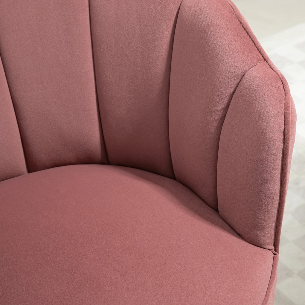 HOMCOM jídelní židle kuchyňská židle křeslo s opěradlem židle do obývacího pokoje polyester kaučukovník růžová 66 x 72 x 79 cm | Aosom