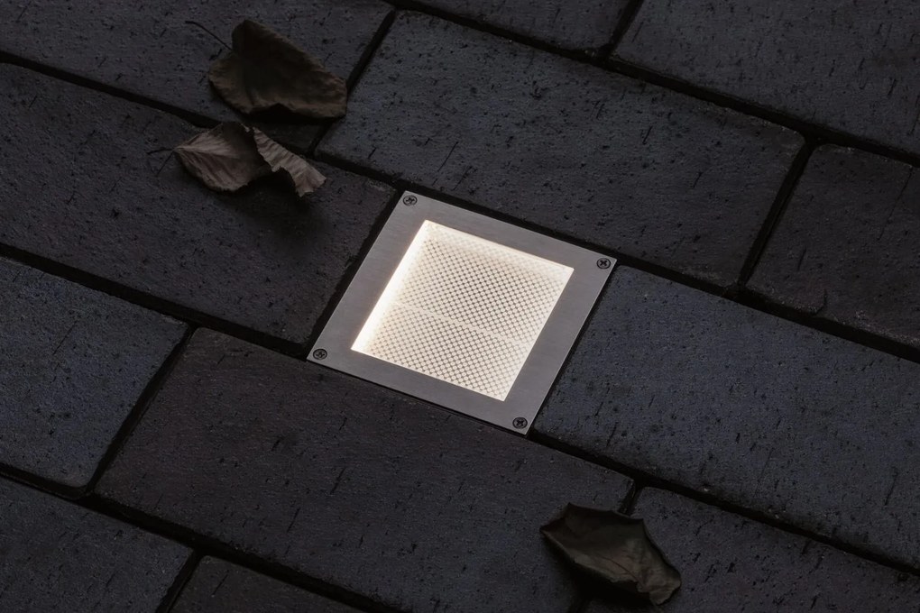 P 94595 LED zemní svítidlo Smart Home Zigbee Brick neláká hmyz IP67 hranaté 100x100mm CCT 1W 230V ocel ocel - PAULMANN