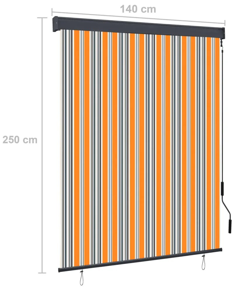 vidaXL Marketos Venkovní roleta 140 x 250 cm žlutomodrá