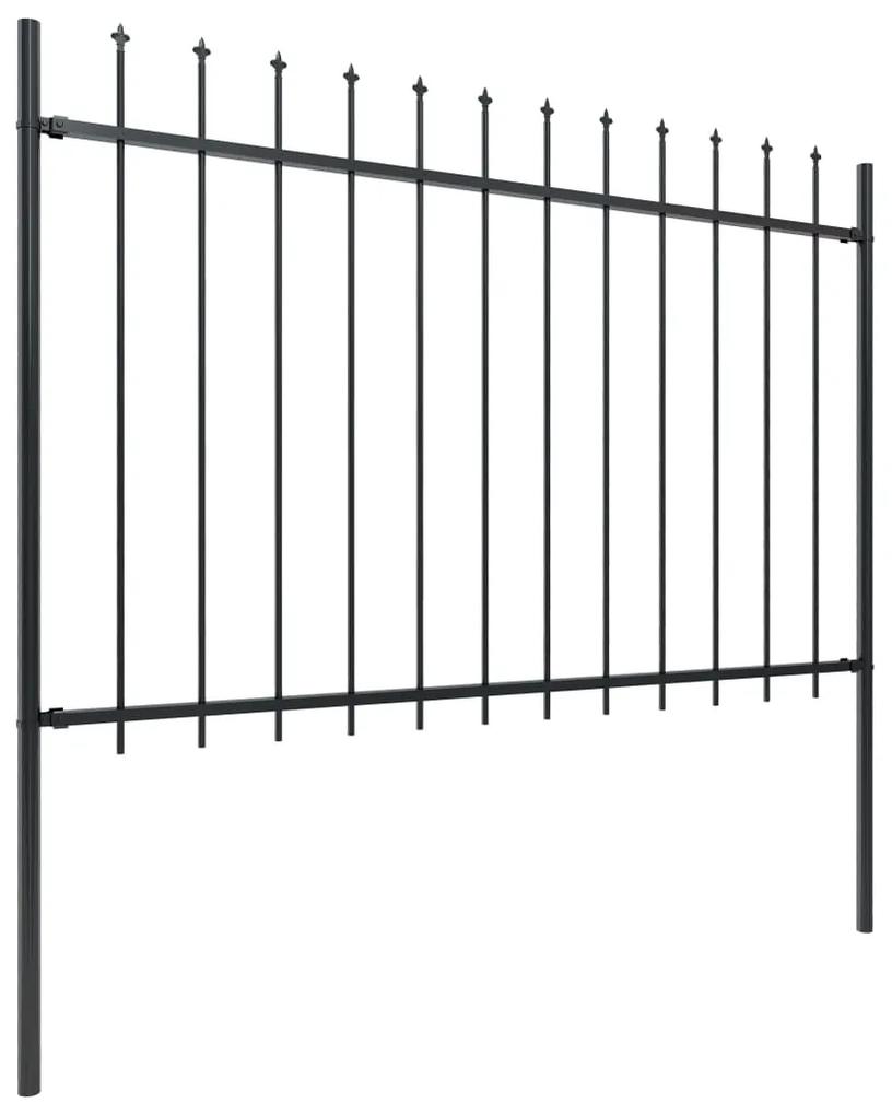 vidaXL Zahradní plot s hroty ocelový 17 x 1,2 m černý