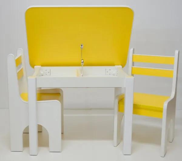 Stůl a dvě židličky K1 žlutá