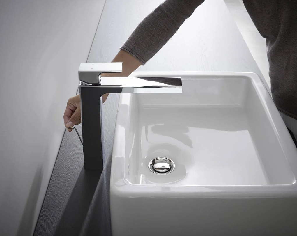 Hansgrohe Vernis Shape, umyvadlová baterie s výpustí, EcoSmart, chromová, 71590000