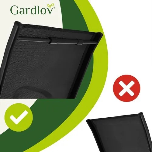 Balkonový set stůl + 2 židle černý Gardlov 27568