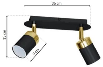 Bodové svítidlo JOKER 2xGU10/25W/230V černá/zlatá