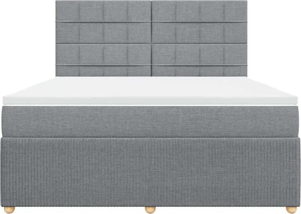 Box spring postel s matrací světle šedá 180 x 200 cm textil 3292135