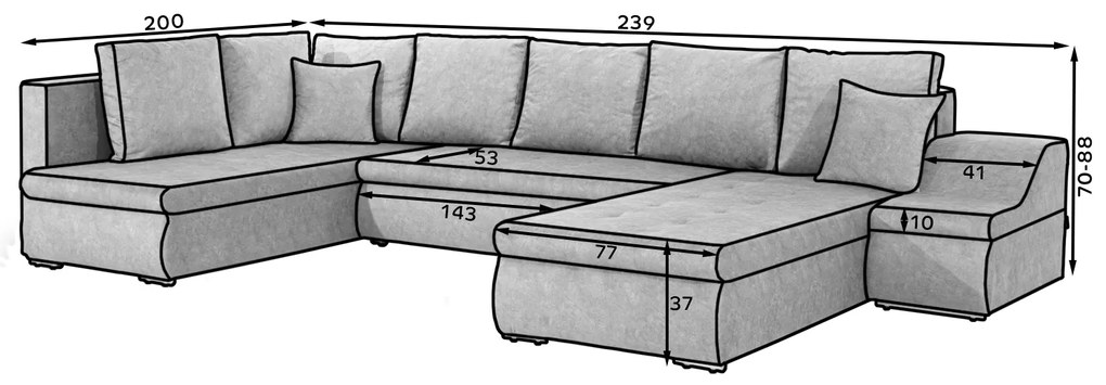 Giovanni sedací souprava Materiál / Dekor: Berlin 01, Soft 11, Orientace: Levá