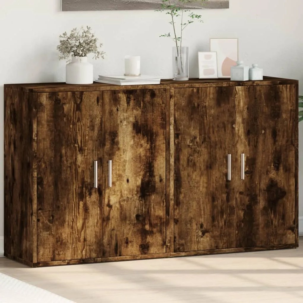 Příborníky 2 ks kouřový dub 60 x 31 x 70 cm kompozitní dřevo 3276543