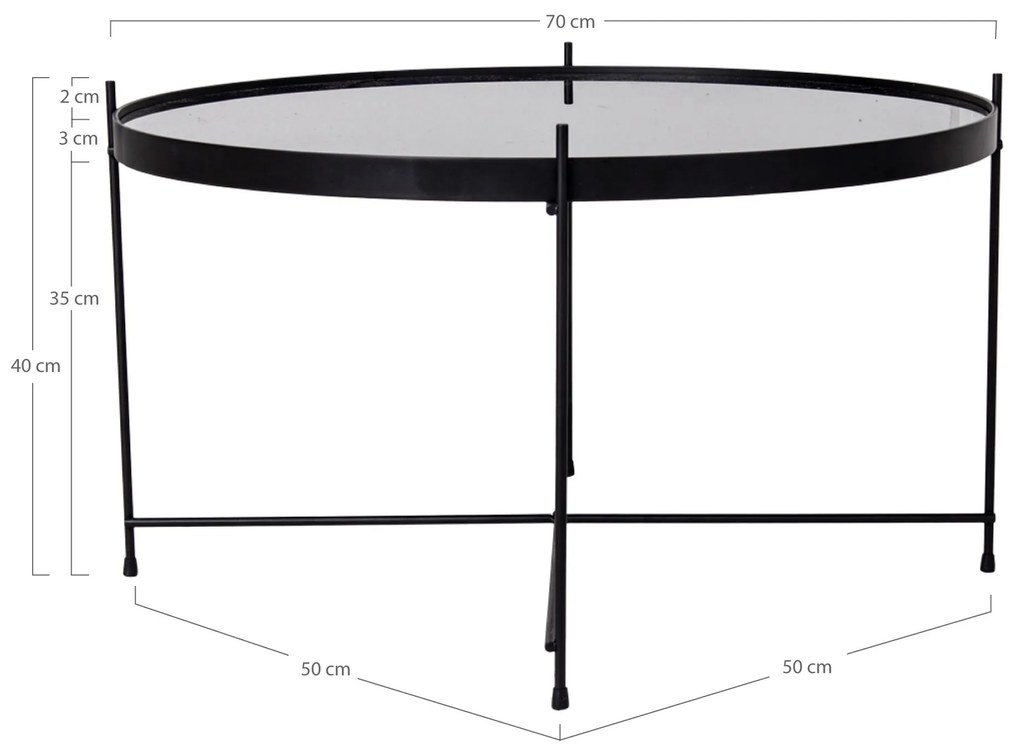 Černý konferenční stolek Mattr 70 cm