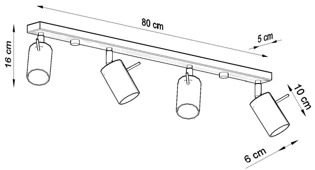 Stropní svítidlo RING 4L chrom