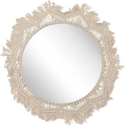 Nástěnné zrcadlo Ø 50 cm béžové KAFNU