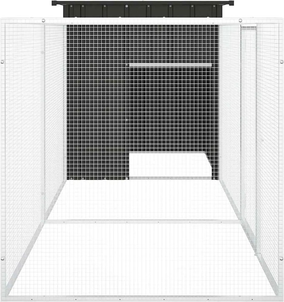 Klec pro kuřata antracitová 300 x 91 x 100 cm pozinkovaná ocel 3106452