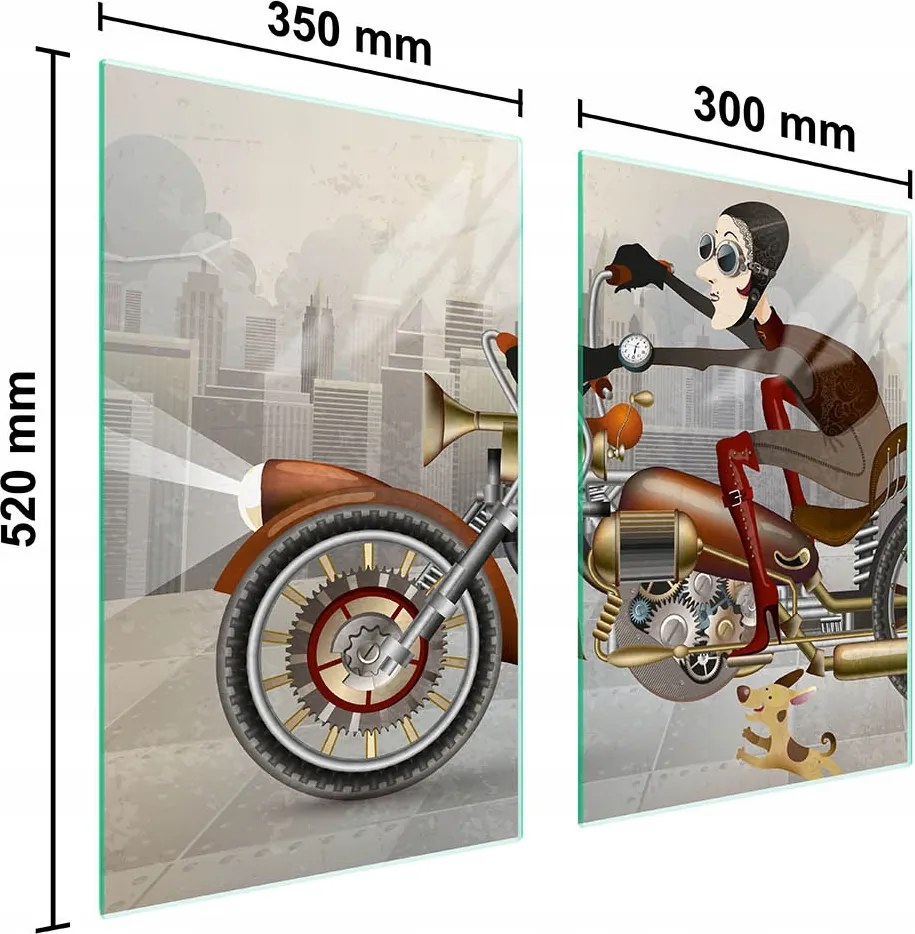 Skleněná Ochranná Deska Do Kuchyně 65x52 Motocykl