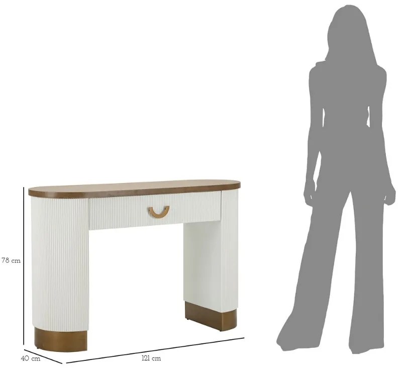 Designová konzole Tahigwa 121 cm bílá