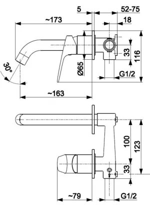 KFA Armatura 5559-810-81 - Umyvadlová baterie pro podom. inst. OTAVA matná černá