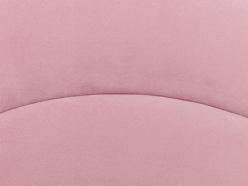 Sametová postel 90 x 200 cm růžová ANET Beliani