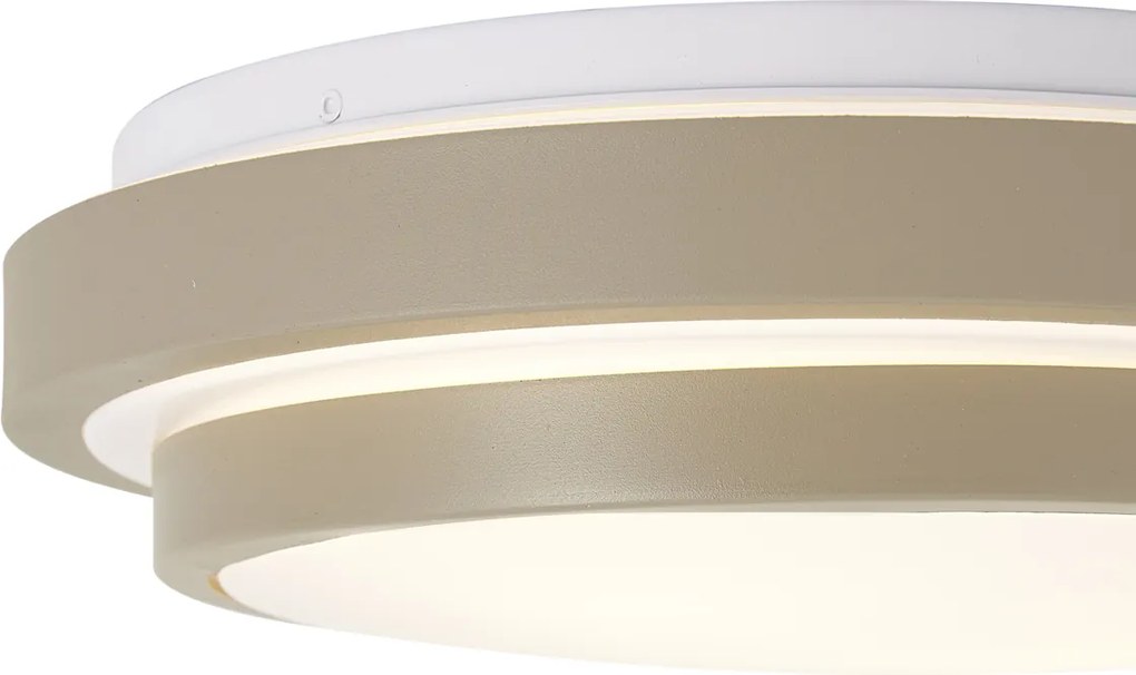 Moderní stropní svítidlo taupe s bílou 34 cm 2-světelné IP44 - Walden