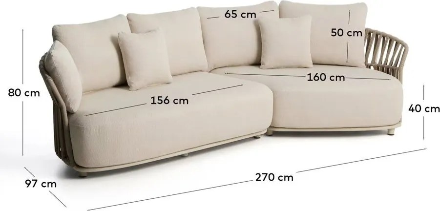 Béžová/taupe čalouněná zahradní pohovka Osani – Kave Home