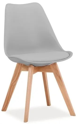 Jídelní židle Kris - světle šedá/dub