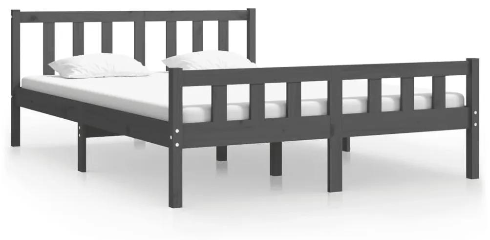 810651 vidaXL Rám postele šedý masivní borovice 120 x 190 cm Small Double